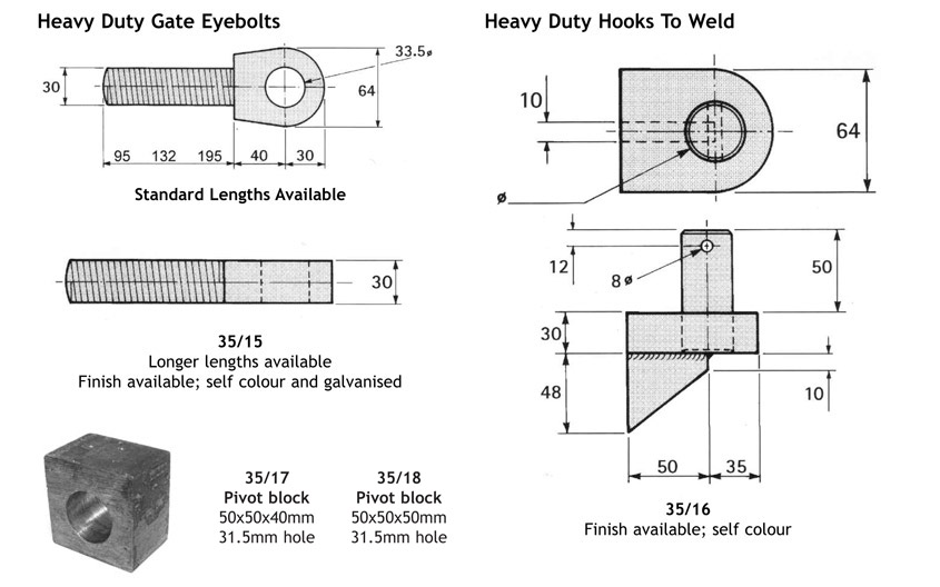 Hooks & Eyes To Weld - ©2022 Brooks Forgings Ltd.